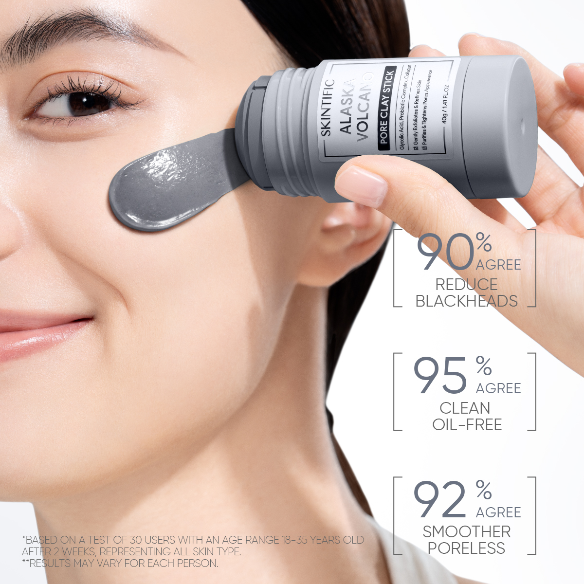 SKINTIFIC Alaska Volcano Pore Detox Clay Mask Stick Blackhead Removal ...