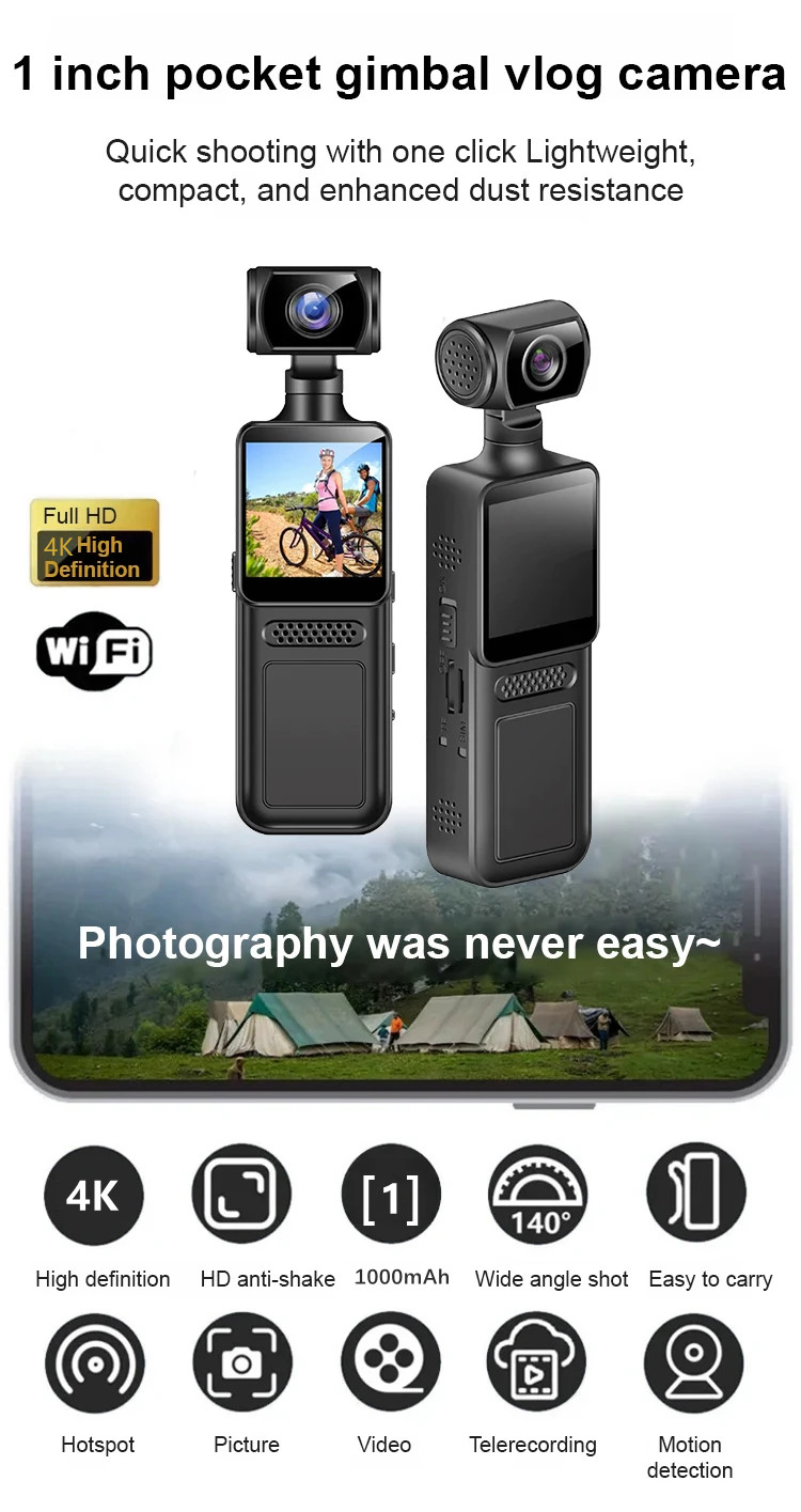 Ultra HD 4K WiFi Mini Camera Portable Digital Video Recorder BodyCam ...