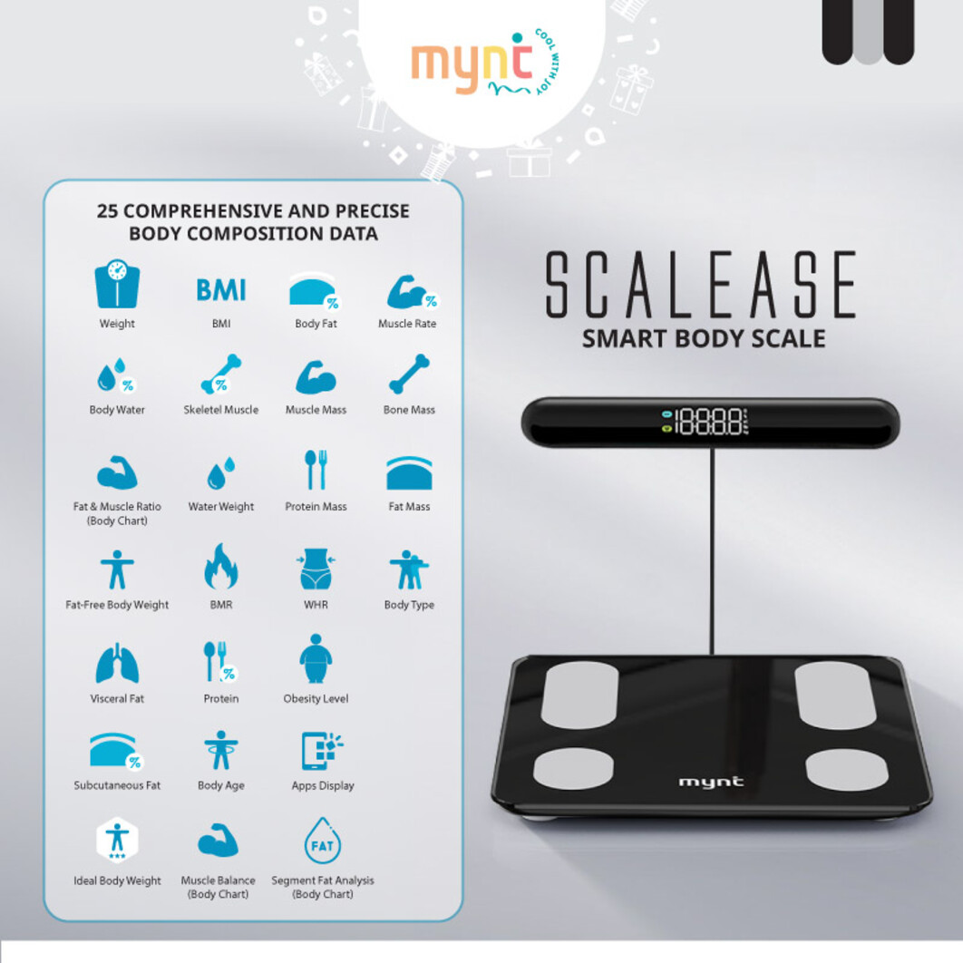 MYNT Smart Weight Scalease / Scalease LITE BMI Scale Penimbang Berat ...