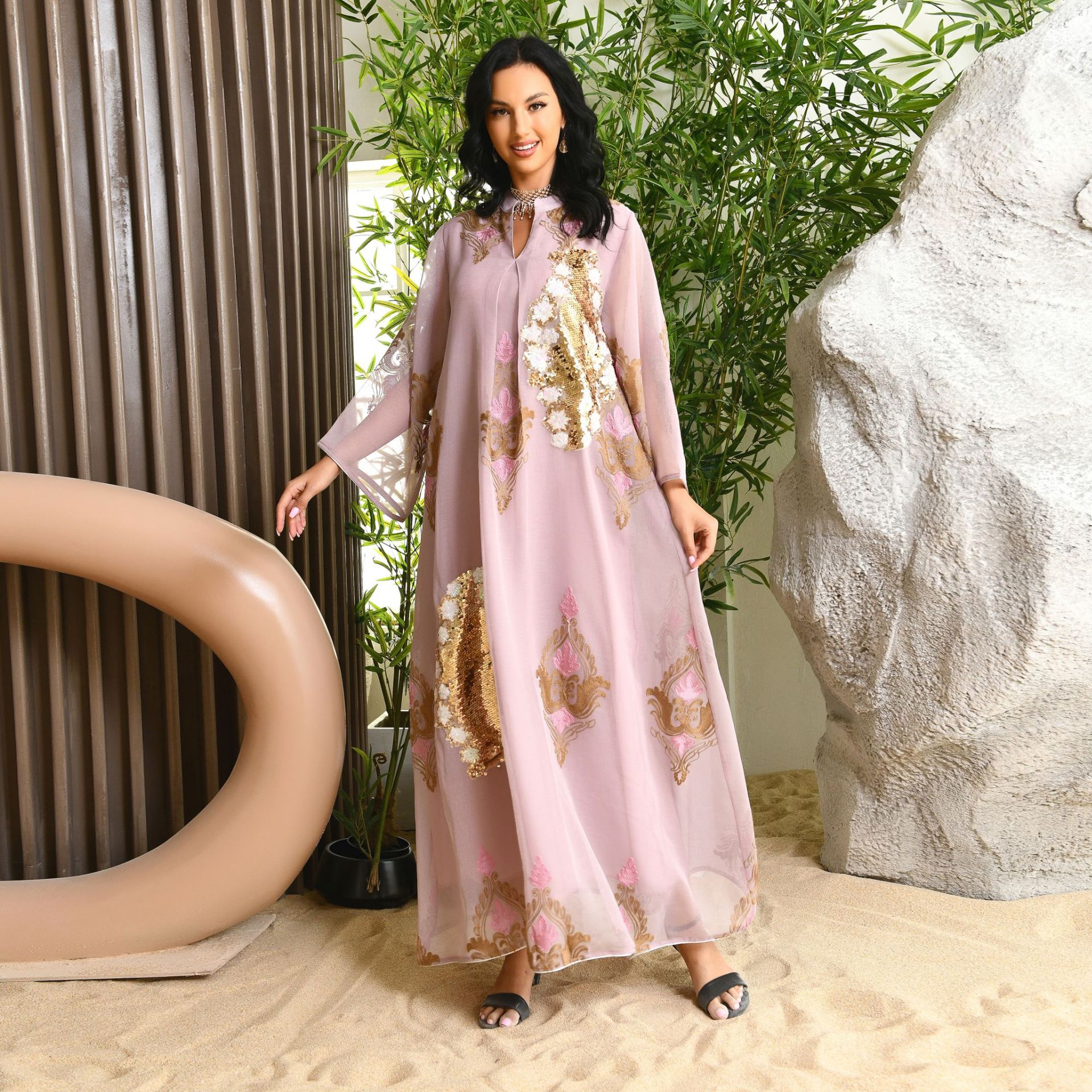 NUR VOGUE II AB162 Gaun Malam Wanita Bersulam Labuci Elegan / Dress ...
