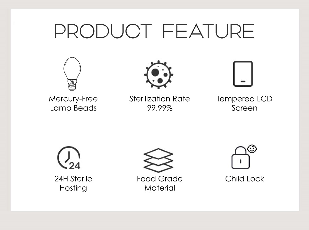 MYNT Sterilum UV Sterilizer with Child Lock Tempered LCD Screen ...