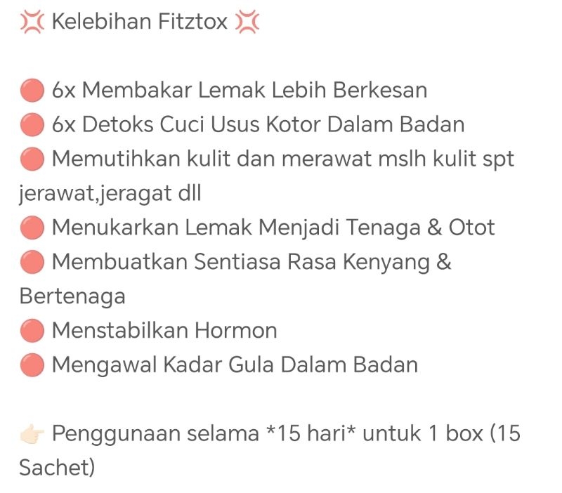 FITZTOX MINUMAN DETOX BERPERISA CHOCOLATE MOCHA - 1BOX (15 SACHET ...