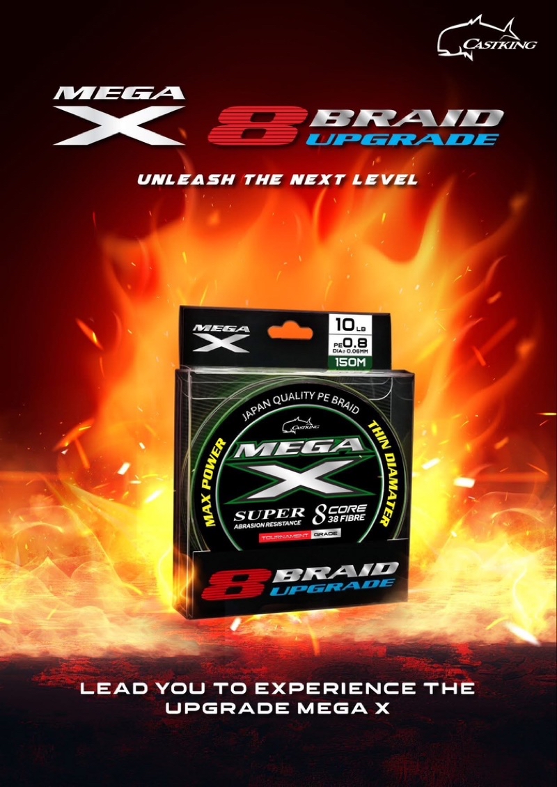 CASTKING MEGA-X 8 Braid Upgrade PE Braided Line 150m 300m X8 8X Casting Jigging Bottom MegaX XOL ...