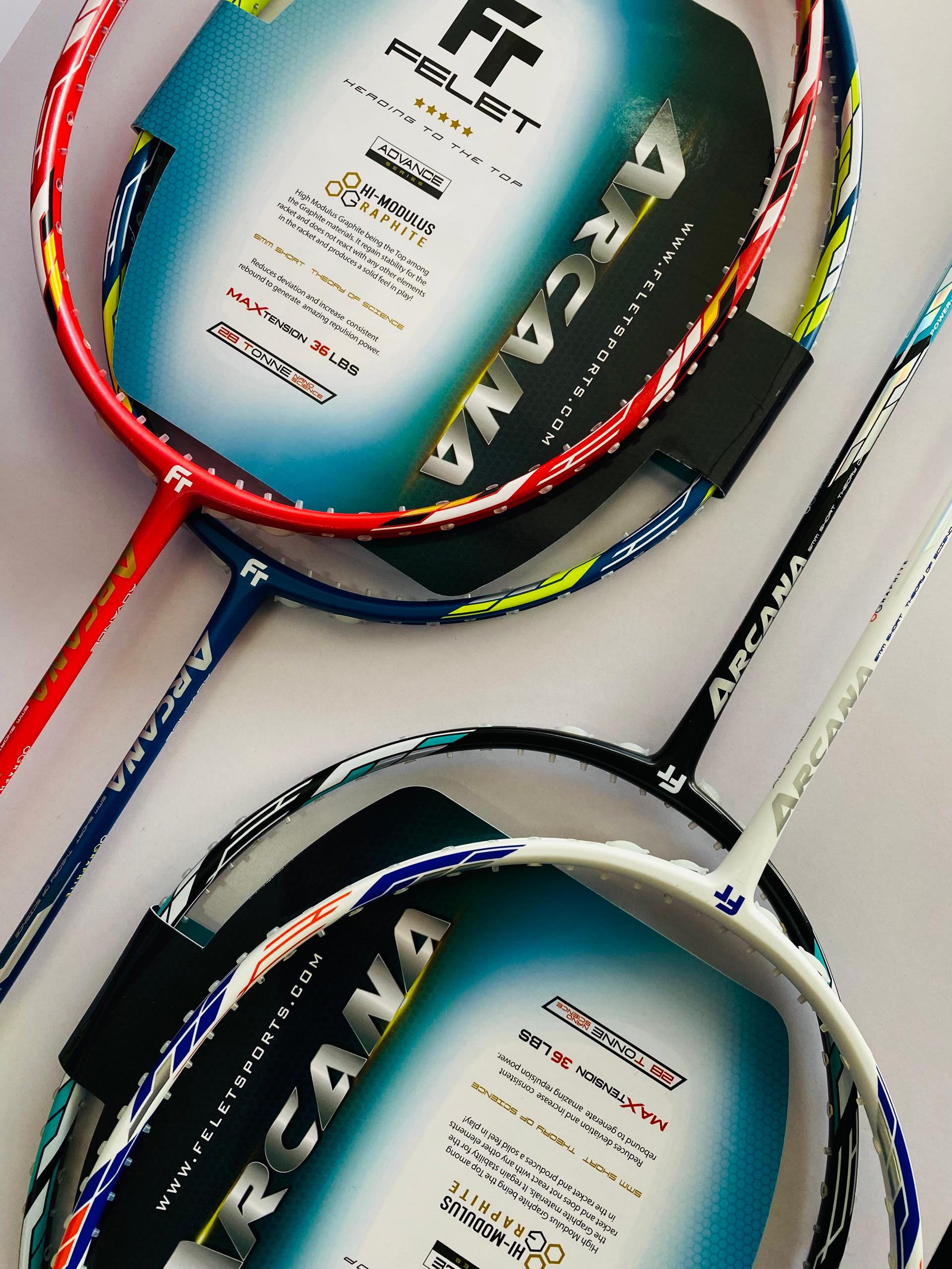 FELET ARCANA ADVANCE MAX 36 LBS BADMINTON RACKETS (100% ORI) free 1pc ...