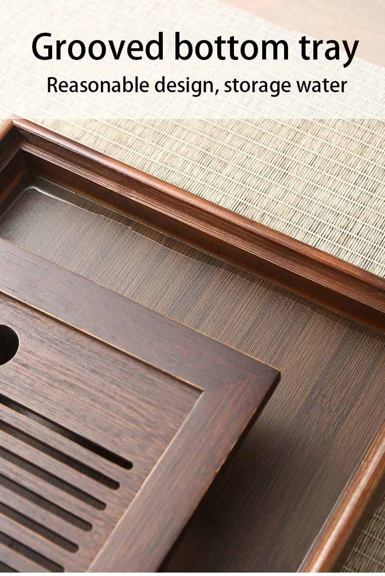Tea Tray Bamboo Drainage Tray Chinese Small Tea Table Teapot Pallet ...