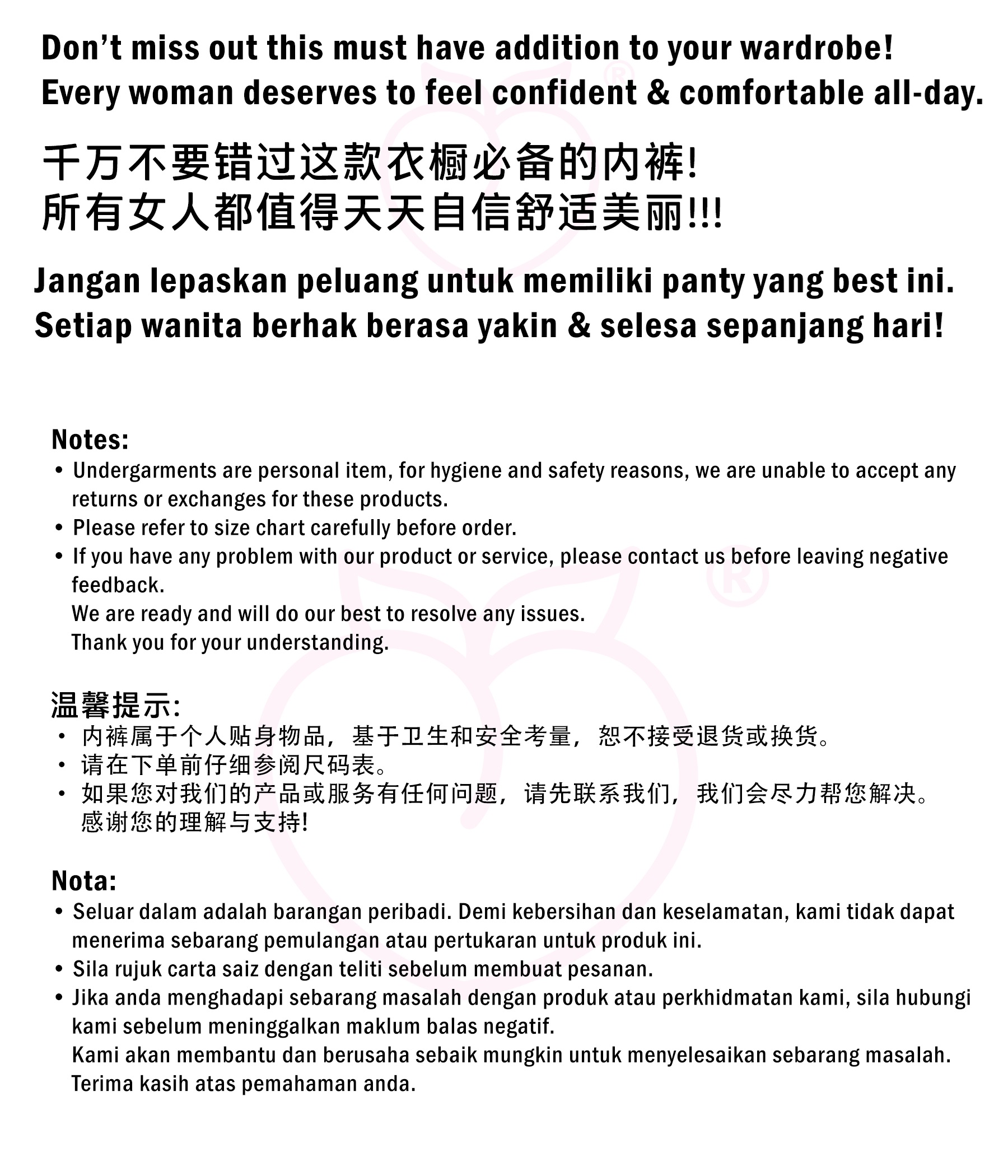 My Little Secret Sexy Lace Underwear Panties Woman Plus Size Seluar Dalam Wanita Perempuan Seksi ...