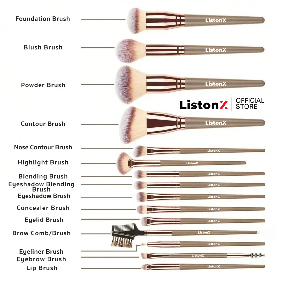 Set Berus Mekap Deluxe ListonX GlamourCraft – Set Lengkap Berus Muka ...