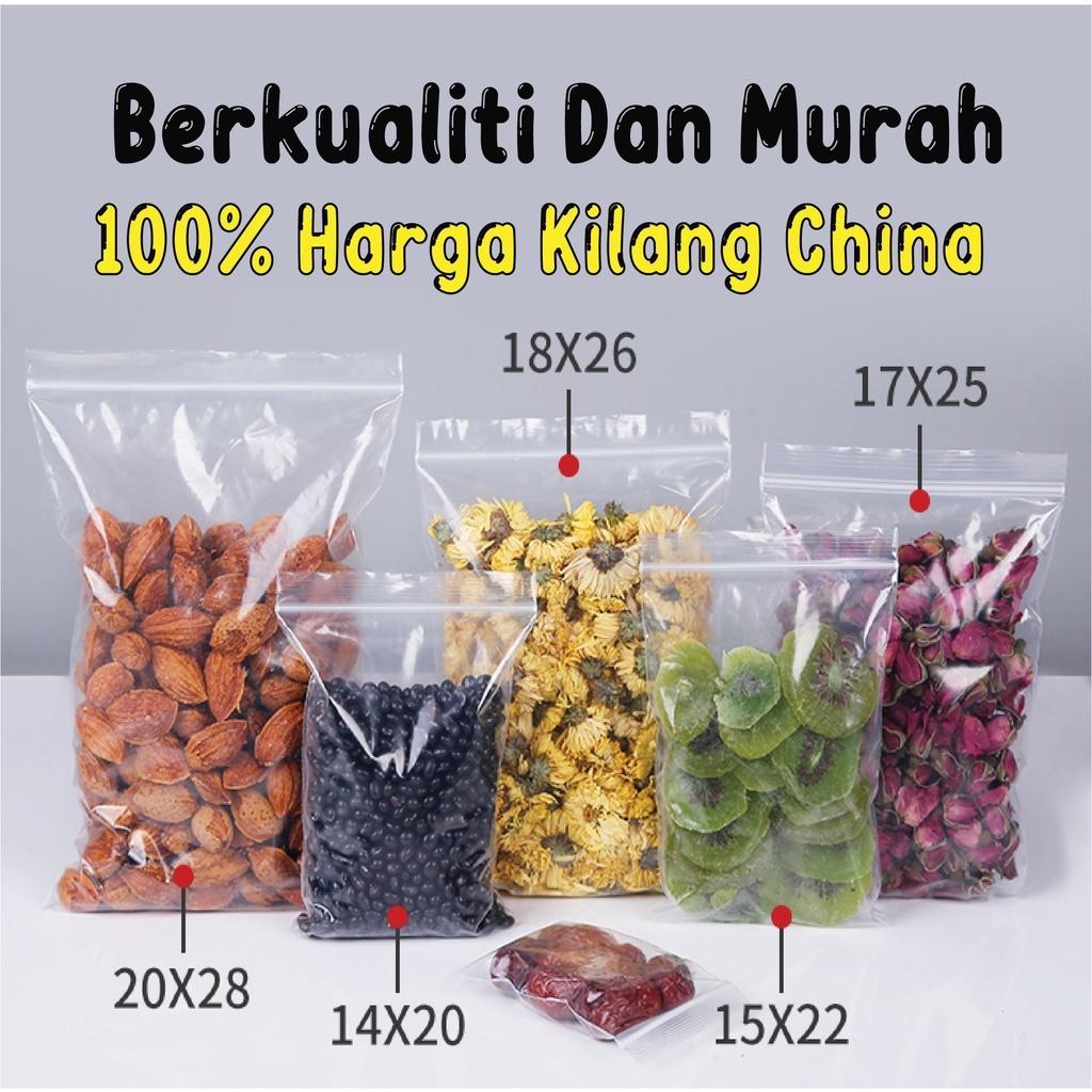 🔥HARGA KILANG🔥0.08mm 100pcs Plastic Zipper Bag/Transparent Ziplock Bag ...