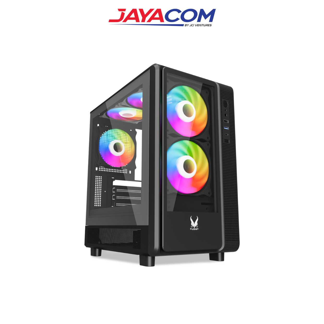 Invasion M-ATX C-1000 Gaming PC Casing Chassis – Black (Free 5x 120mm ...