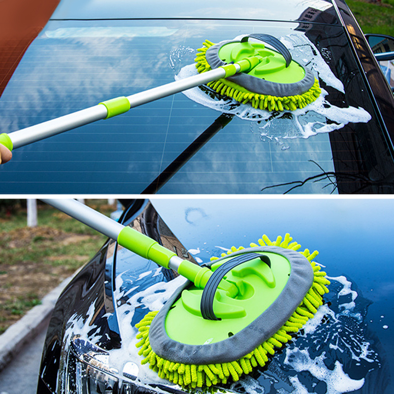 MKZCAR Car Wash Mop Adjustable Telescoping Car Cleaning Mop Long Handle ...
