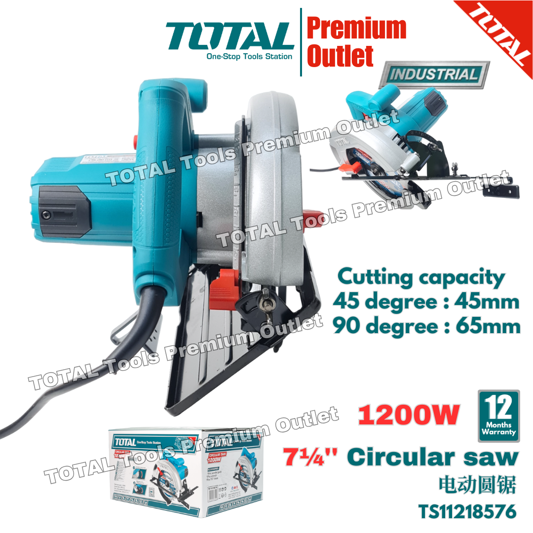 TOTAL Tools 7¼'' Corded Circular saw 1200W With 1pc 24T saw blade 电动圆锯 ...