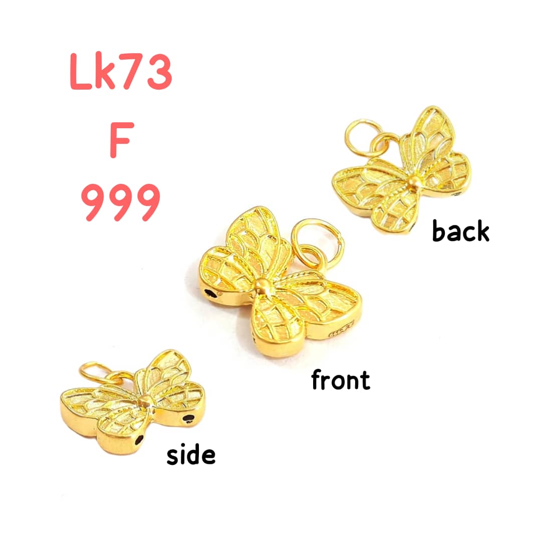 ZA76 Wing Sing 999 Loket Beads Charm Rama Rama Colourful Butterfly ...