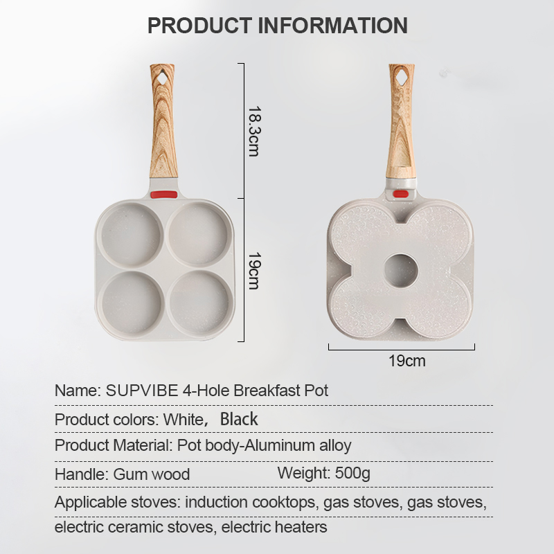 SUPVIBE 4 in 1 Burger/Egg Pan Breakfast Pan Non Stick Pan Telur Burger ...