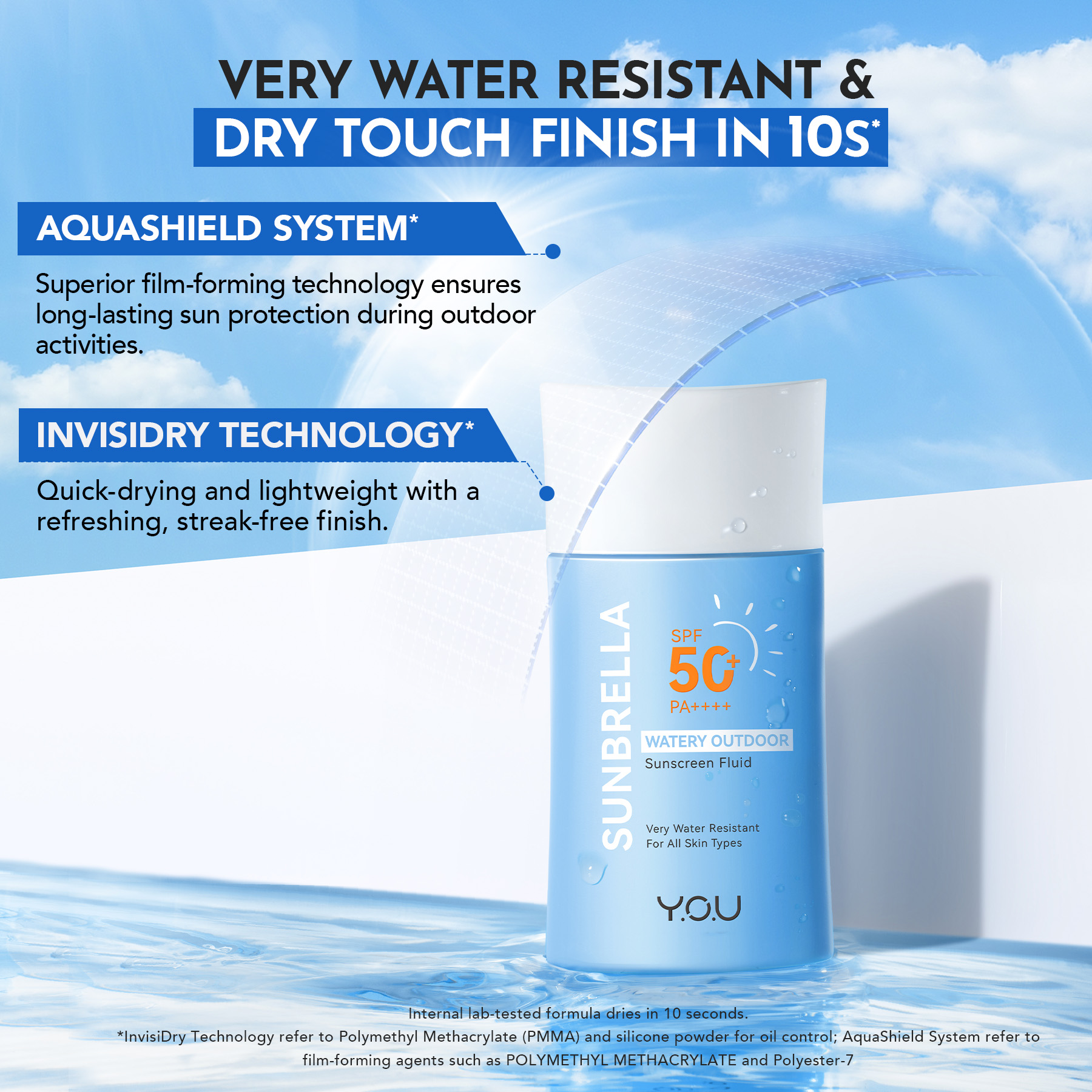 YOU Sunbrella Watery Outdoor Sunscreen Fluid SPF 50+ PA++++ 30ml ...