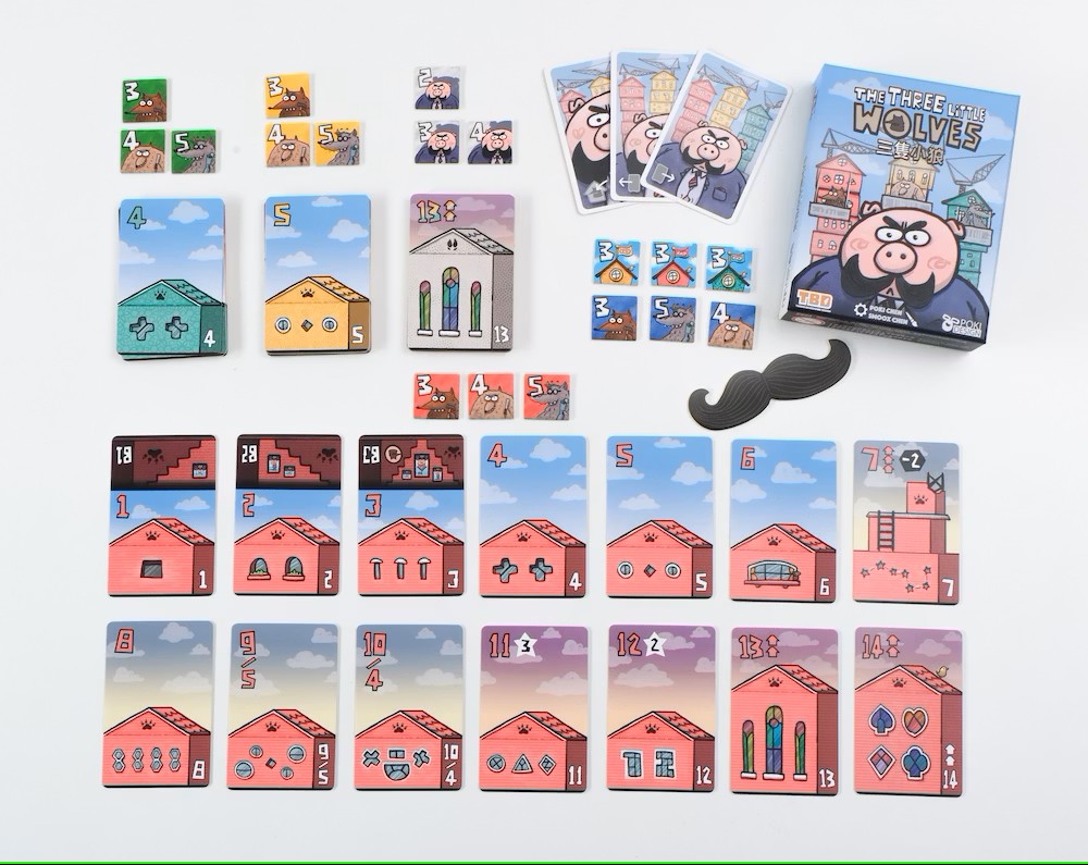 Three Little Wolves (Original) fast-paced card game -build your houses by playing card | made by ...