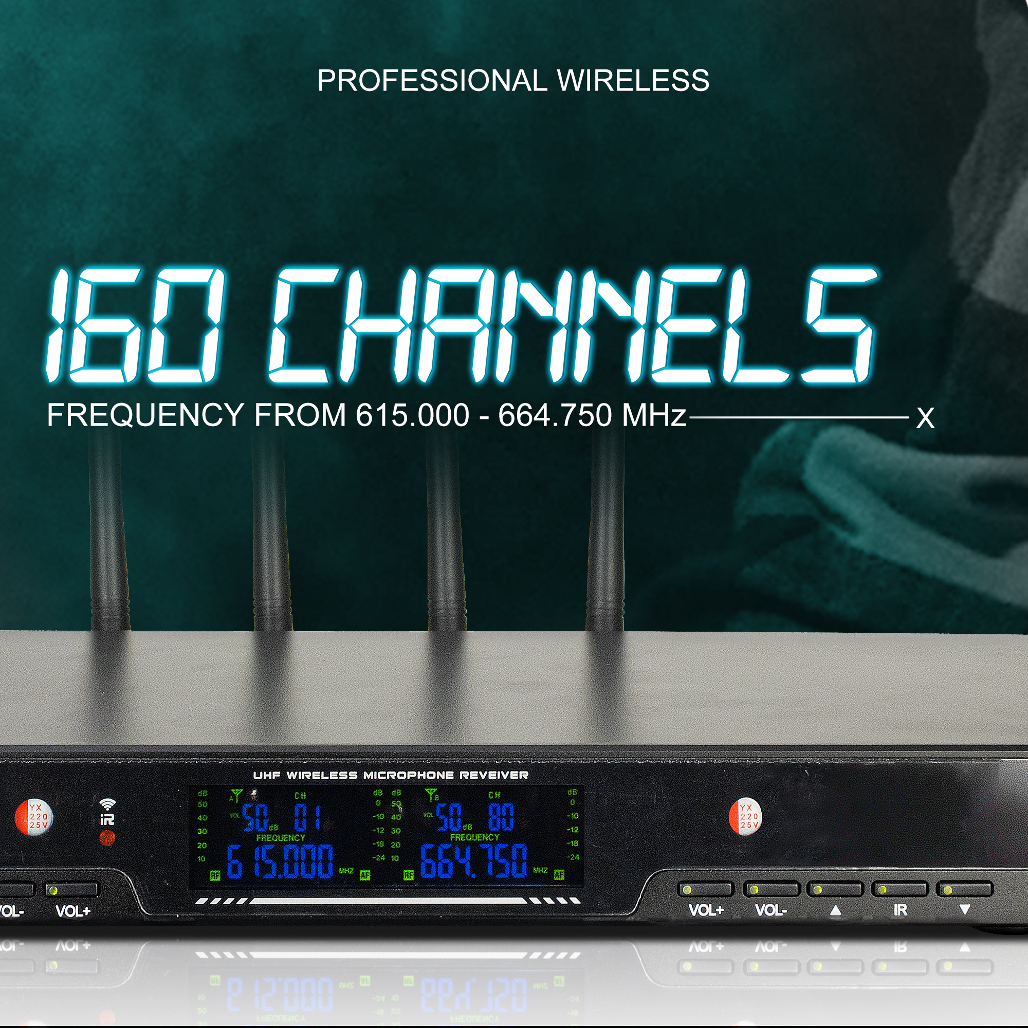 AmpAudio UHF Wireless Microphone Professional Universal UHF Wireless ...