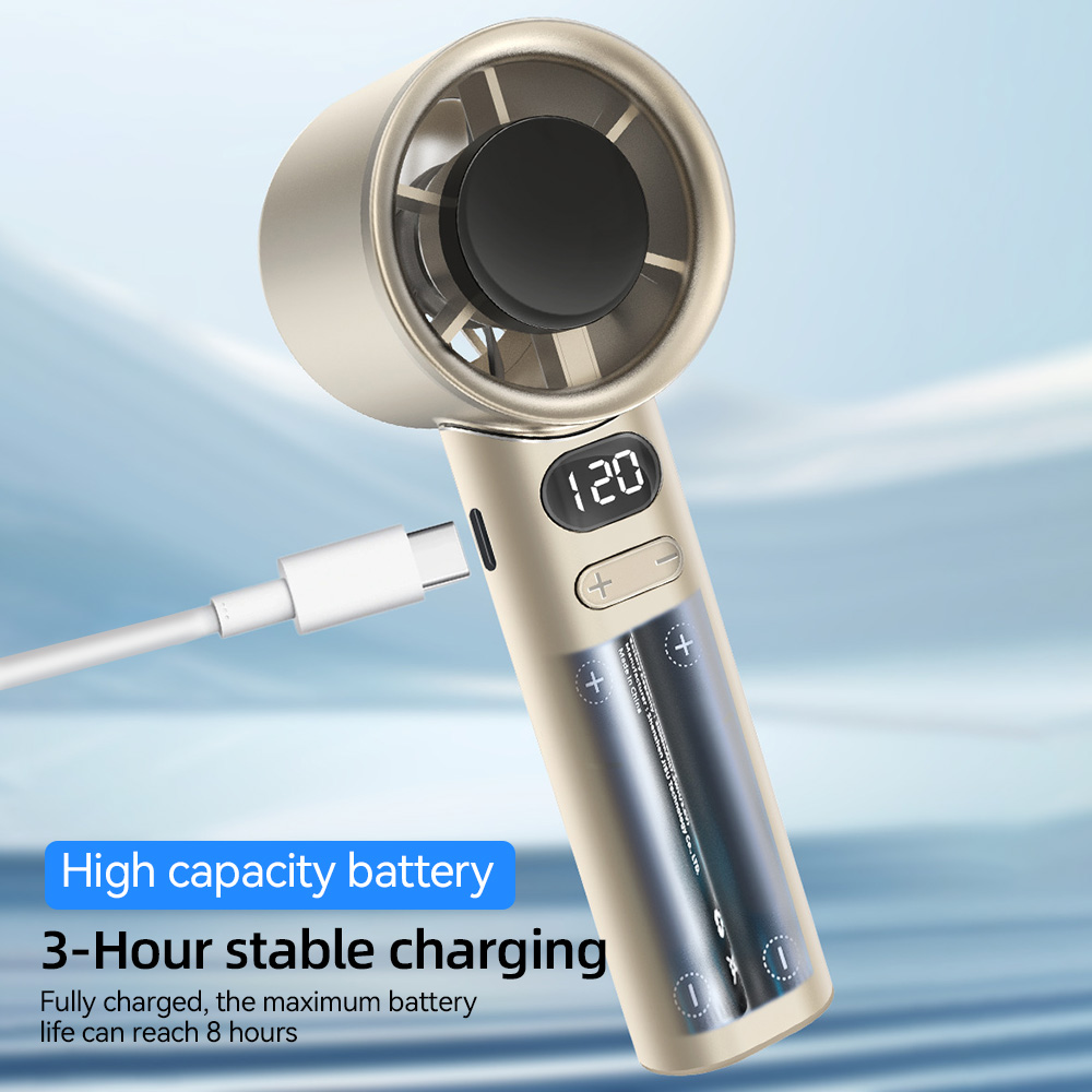 2025 New High-Speed Handheld Fan Mini Portable Rechargeable Strong Wind ...