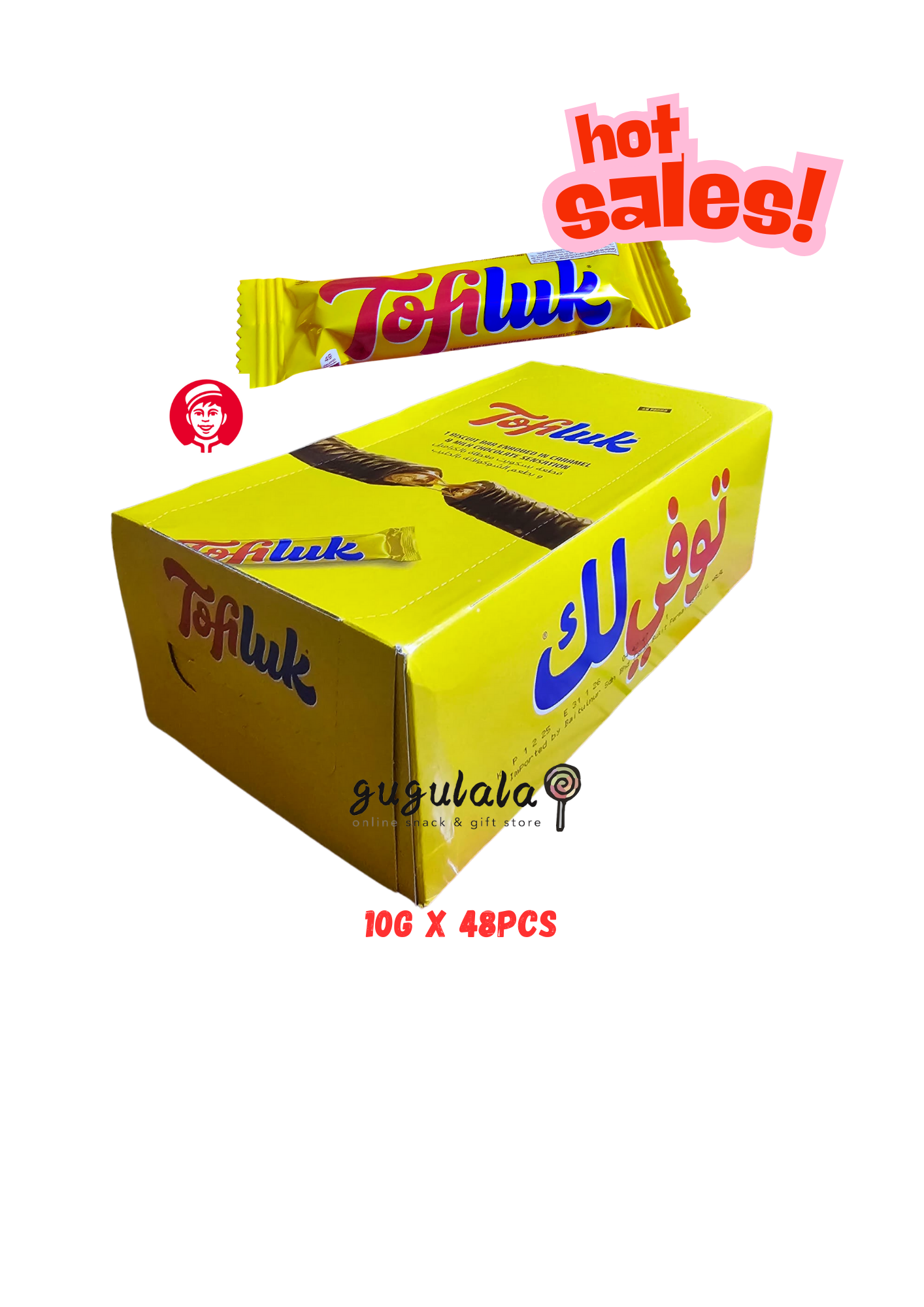 Tofiluk Caramel Crunch Chocolate Bar 10g x 48pcs | Shopee Malaysia