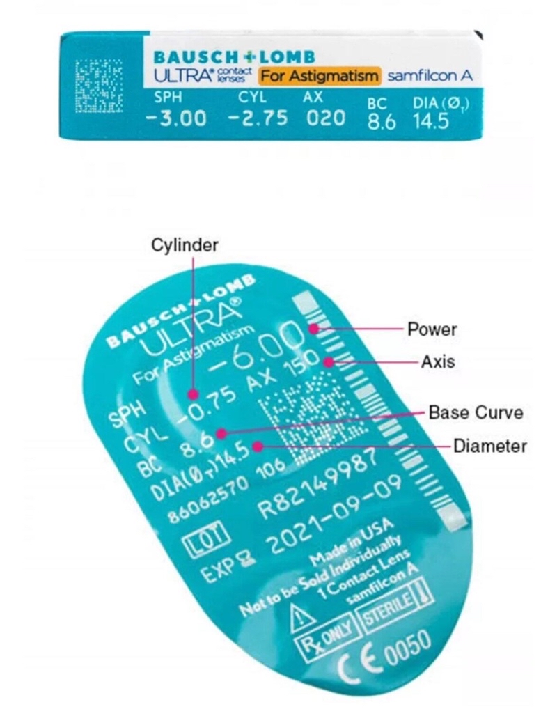 6 pcs free 1 pc Bausch & Lomb ULTRA Toric for Astigmatism (silau ...