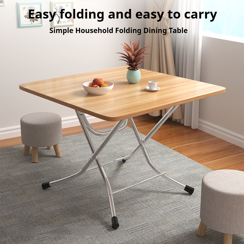Folding Table Home Eating Computer Dining Desk Meja Lipat Kayu Makan ...
