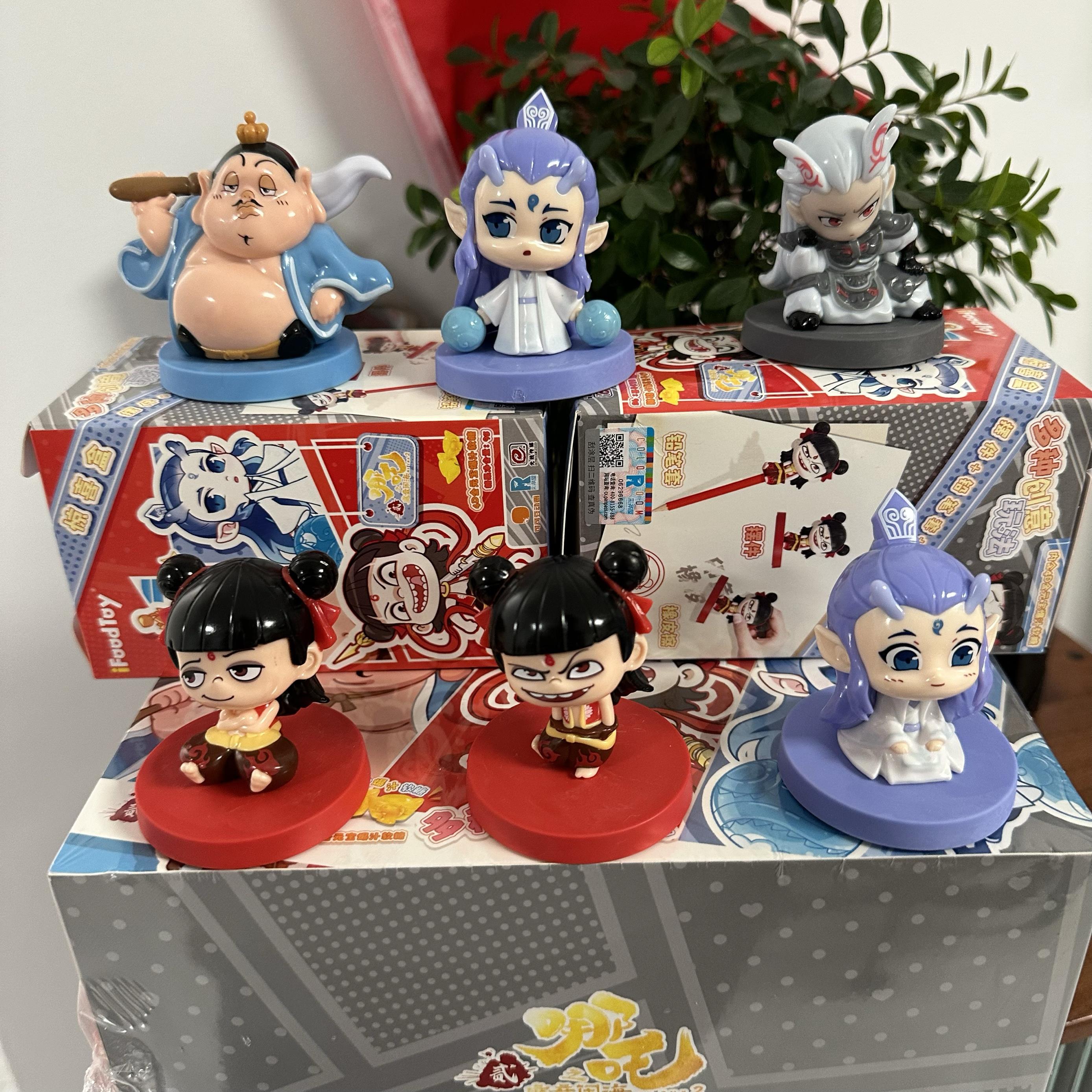 6Pcs/Set Nezha Aobing Figure Blind Box Cosplay Anime Figure Model Dolls ...
