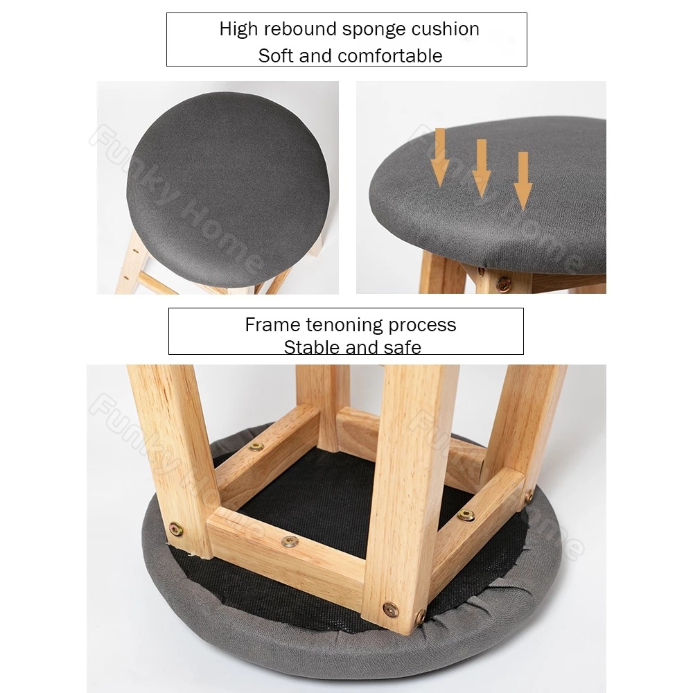 Funky Home-45/50/60/70/80CM Solid Wood Leather Soft Cushion Highchair ...