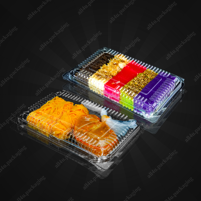 OPS Plastic Tray With Lock 50pcs GO-L1H L2H L3H Disposable Bakery Box ...