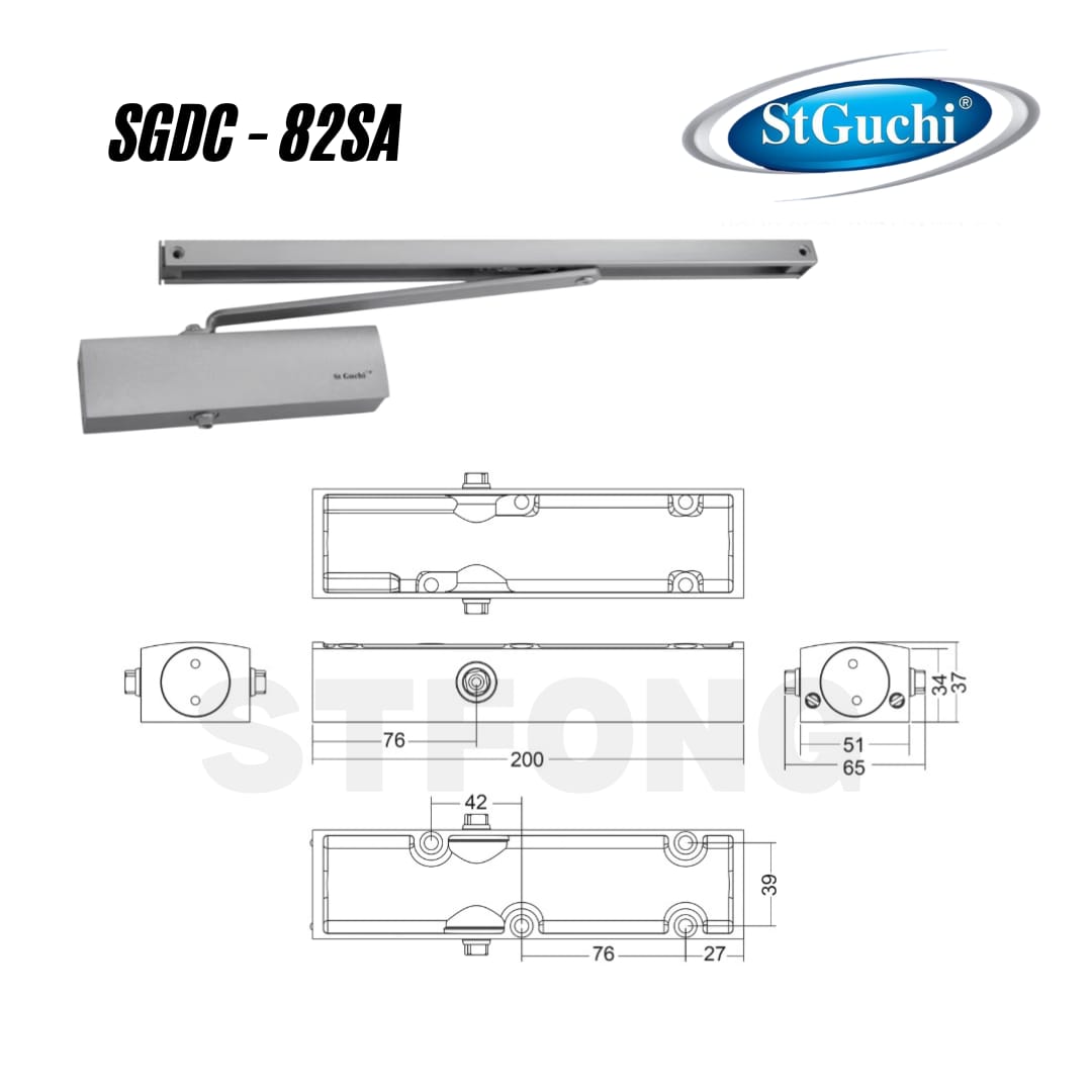 St Guchi Door Closer SGDC-82SA / SGDC 82SA / with 88 slide arm / door closer | Shopee Malaysia