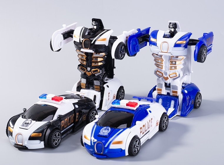 Police Robot Transforming Car Toy Kid Sport Vehicle Model Action ...