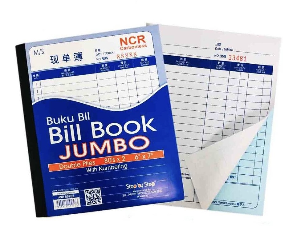 1 buku Bill Book 2ply NCR / Buku Bil 2ply Tanpa Karbon resit book ...