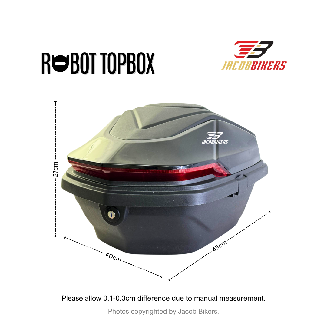 Pacific Rim Robot ABS Plastic Top Box Topbox 30L 30 Litre Case Grey Motorcycle Accessories ...