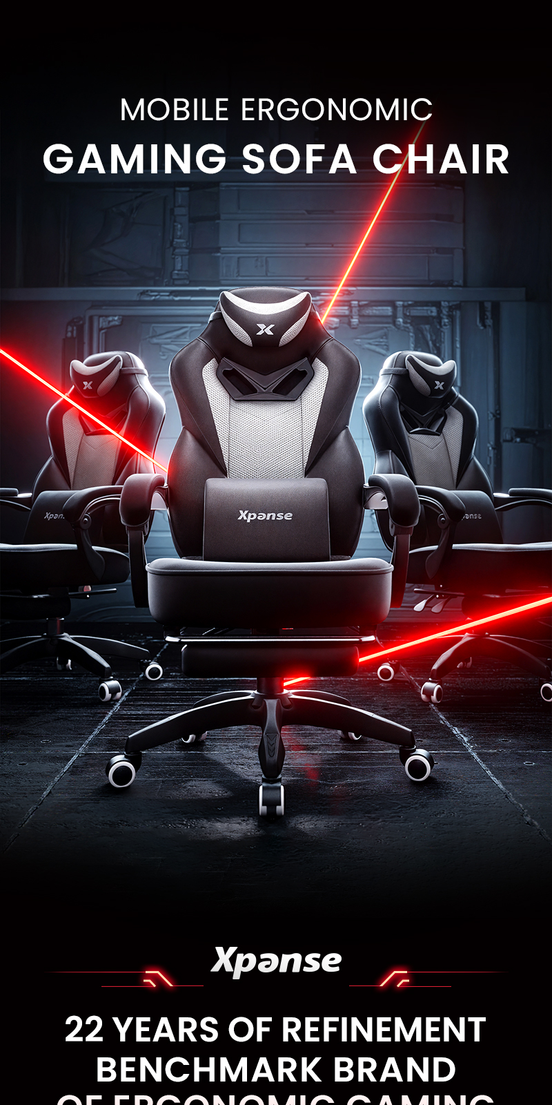 Xpanse Xshade 135° Lean Gaming Office Ergonomic Computer Chair | Shopee ...
