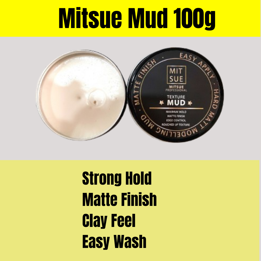 Mitsue Texture Mud 100g Messy Clay Lelaki Styling Clay Strong Clay ...