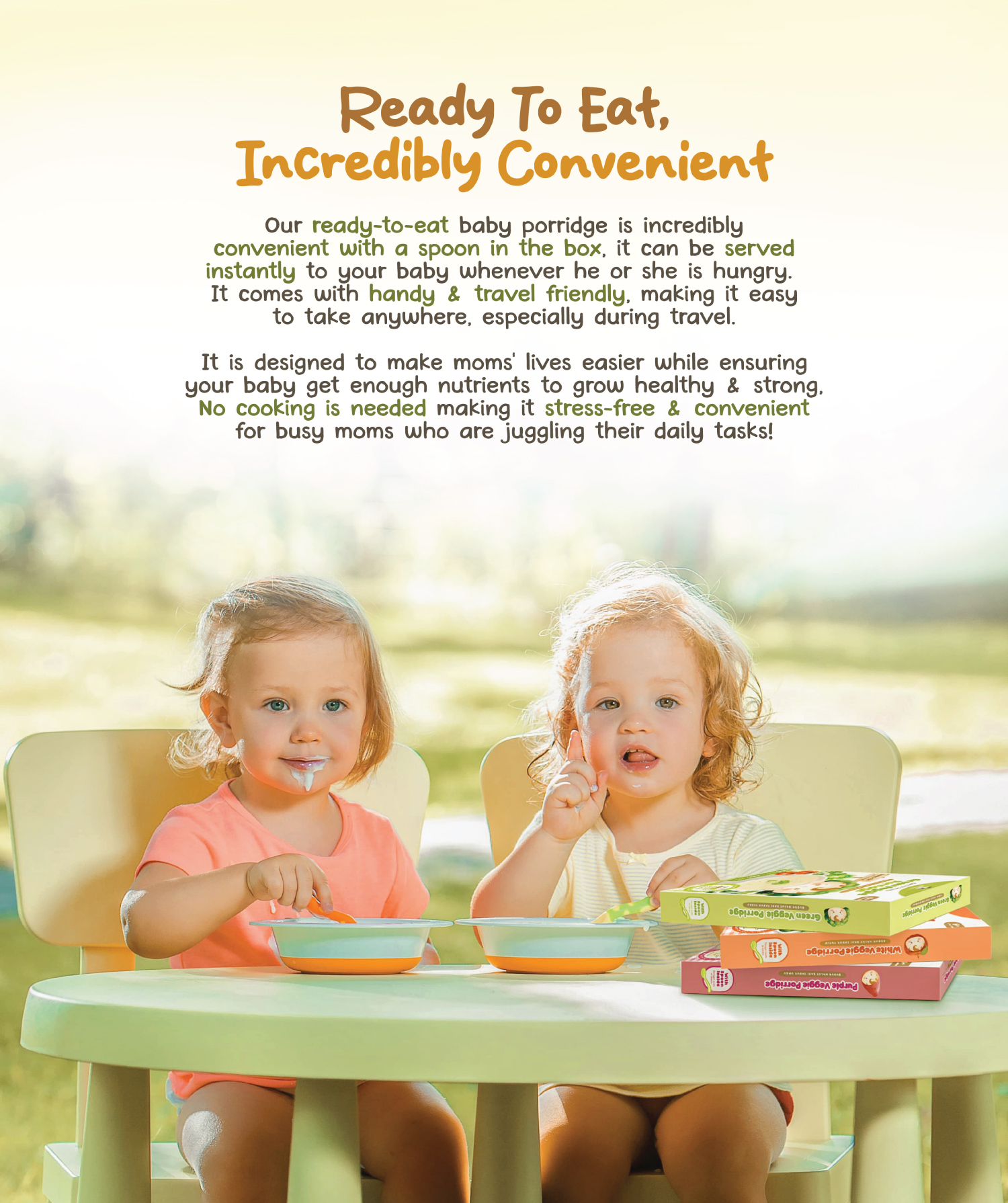 Double happiness ready to eat porridge / baby porridge / travel ...