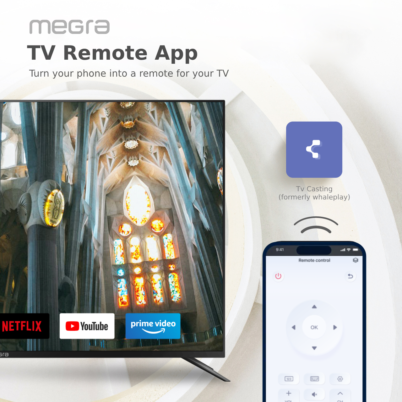Megra TV 43 Inch Smart TV Bezel-less TV Netflix Certified Digital TV ...