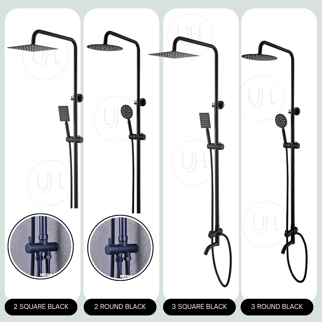 FREE SHIPPING JOVEN Water Heater Inverter DC PUMP shower set BLACK ...
