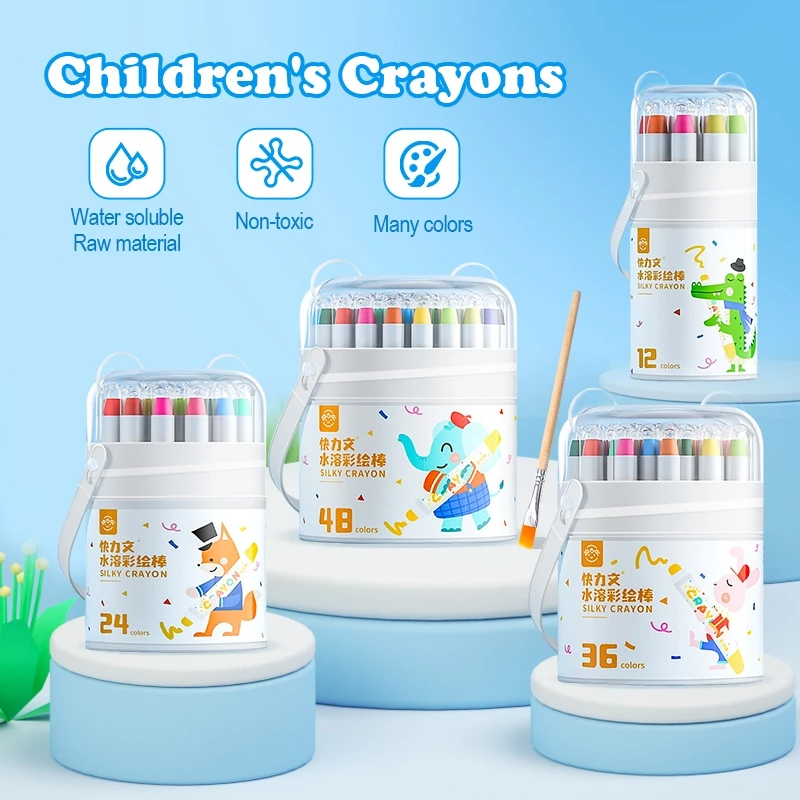 48 Colour Crayon For Kids Washable Non Toxic Colouring Painting Oil ...