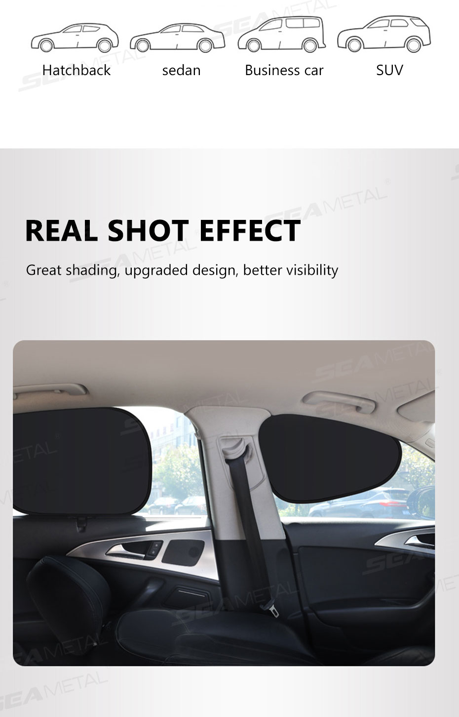 SEAMETAL Magnetic Sunshade Car Sun Shade Window for Yaris Camry Hilux ...