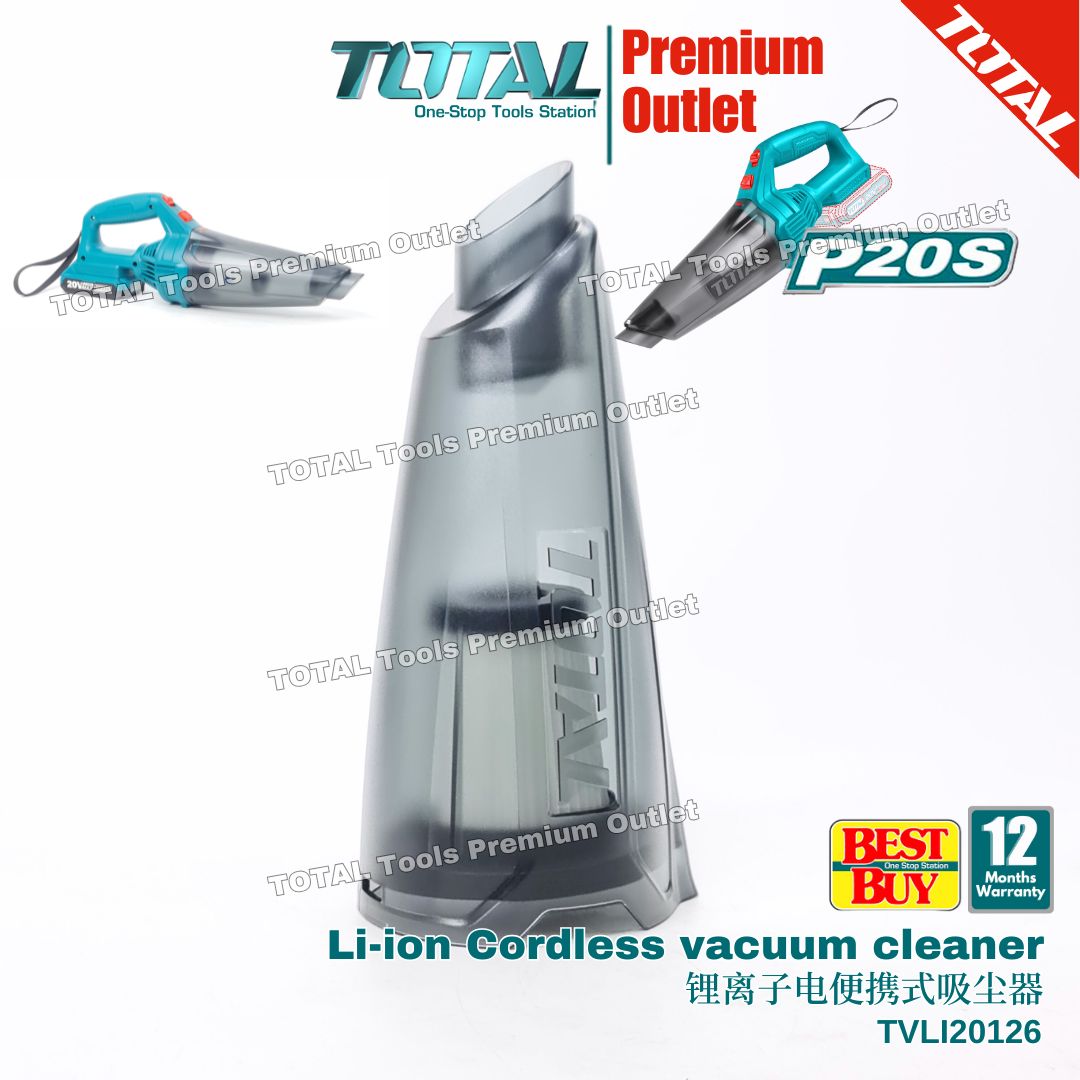 TOTAL Tools 20V series Li-Ion Cordless Portable Vacuum cleaner ...