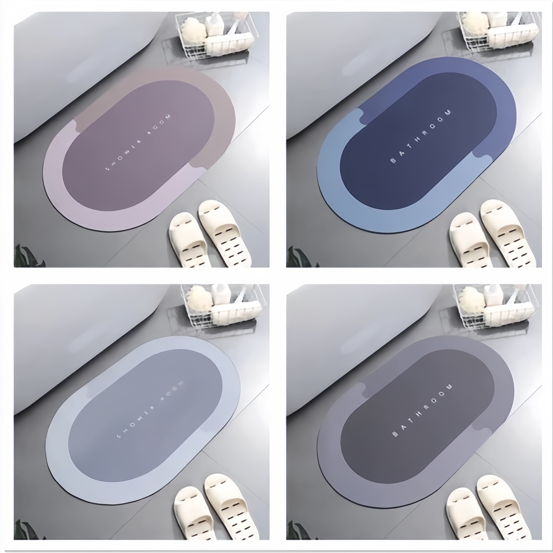 40CM X 60CM Anti Slip Bathroom Mat Absorb Water Floor Mat Bathroom Rug ...