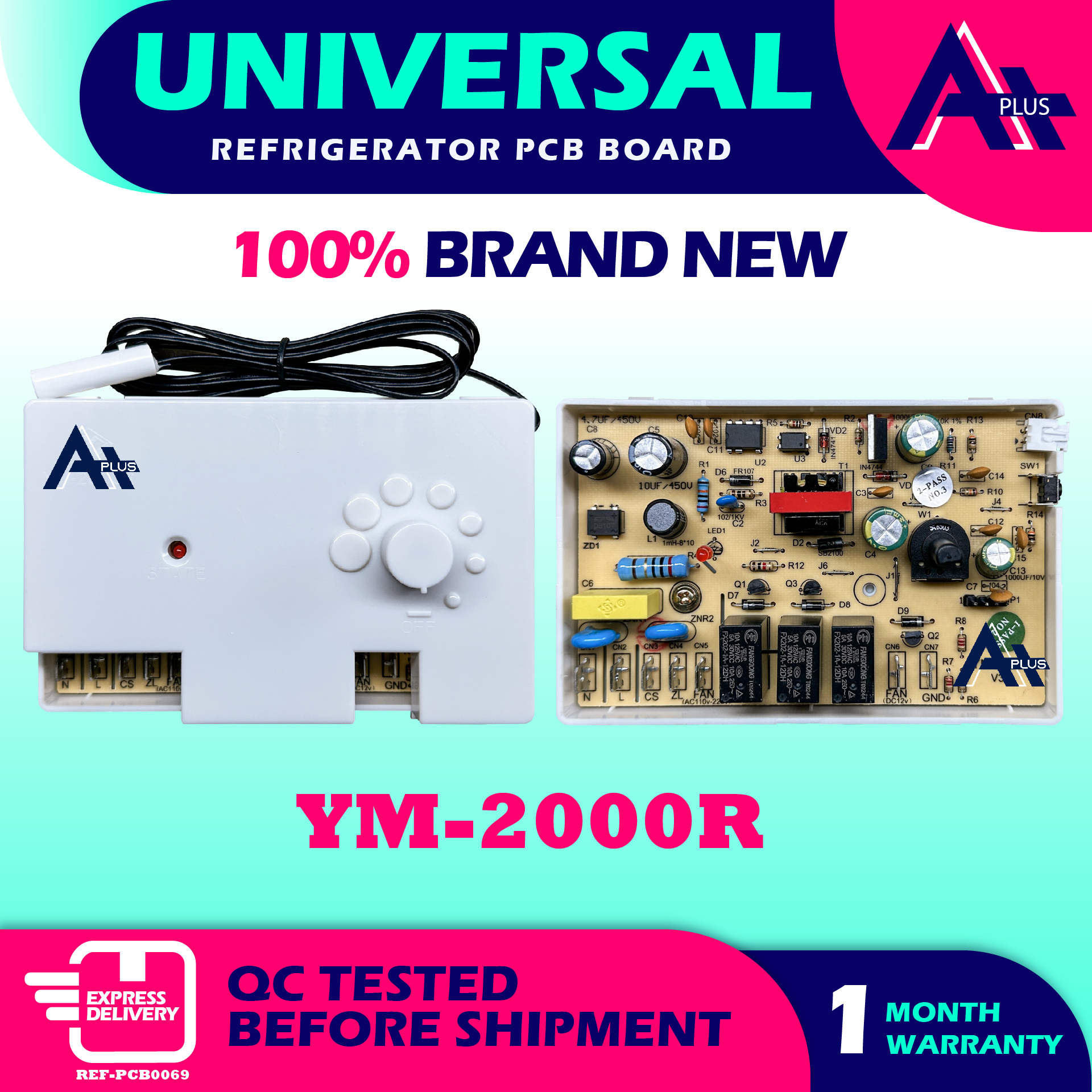 YM-2000R UNIVERSAL Refrigerator PCB Board BOARD PETI AIS PETI SEJUK ...