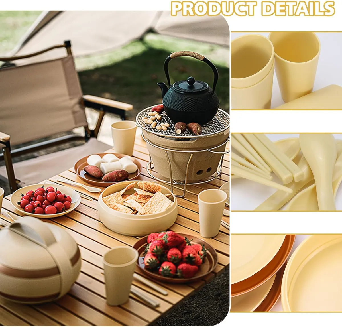 17in1 Outdoor Tableware Set Take-Out Portable Travel Camping Picnic ...