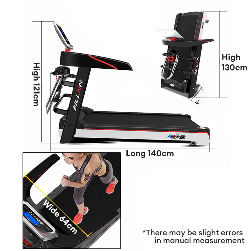 Treadmill 3.5HP Multifuncion Treadmill With Handle Manual Incline With ...