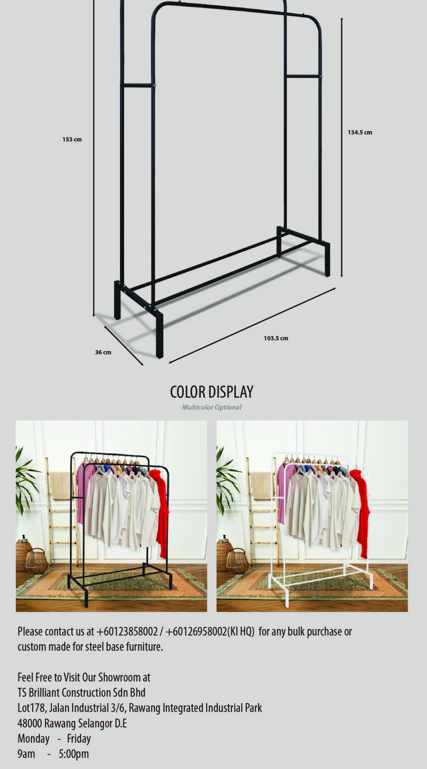 TSBRILLIANT Rak Pakaian 2 Tiang TOTO - TOTO DOUBLE POLE RACK | Shopee ...
