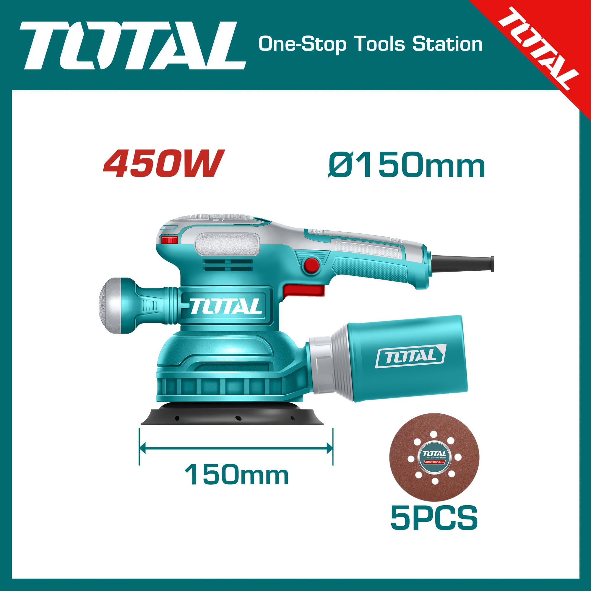 TOTAL Rotary sander 450W TF2061506 | Shopee Malaysia