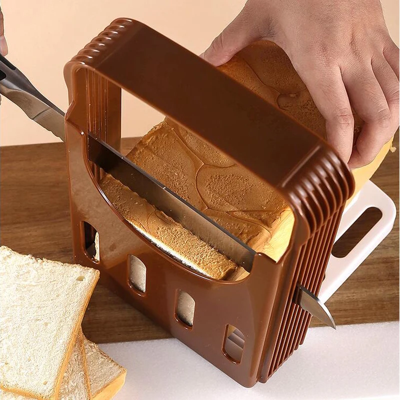 Toast Slicer Plastic Bread Slicer, Foldable Kitchen Baking Tool for ...