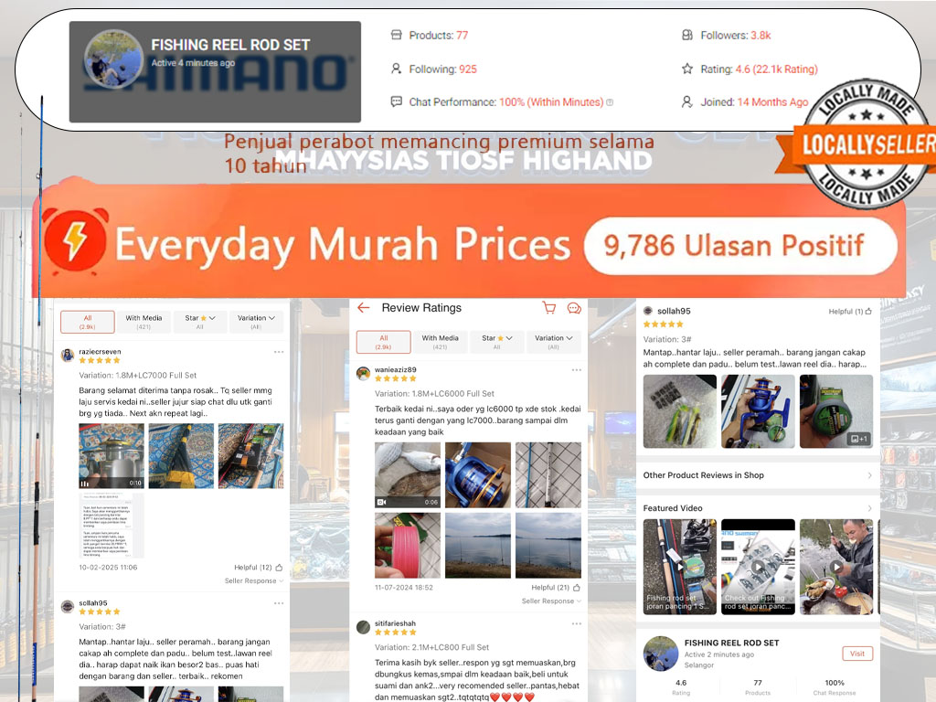 DAIWA Spinning reel fishing rod set barang mancing set combo box ...