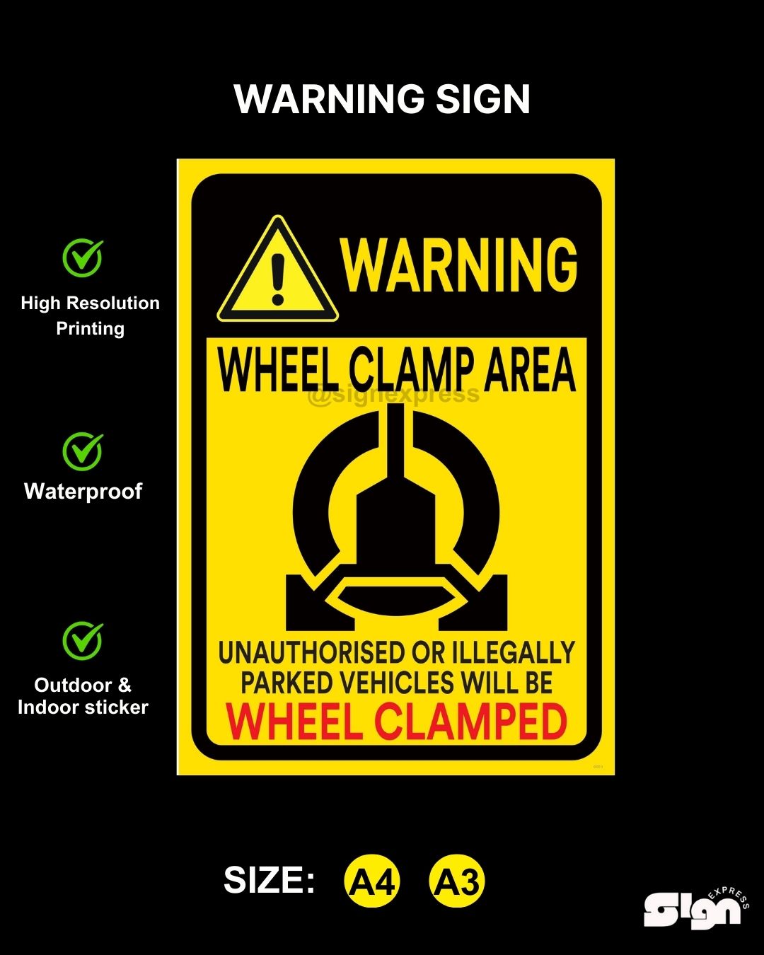 (READYSTOCK) WHEEL CLAMP AREA SIGN, BAHAYA MUDAH TERBAKAR SIGN ...