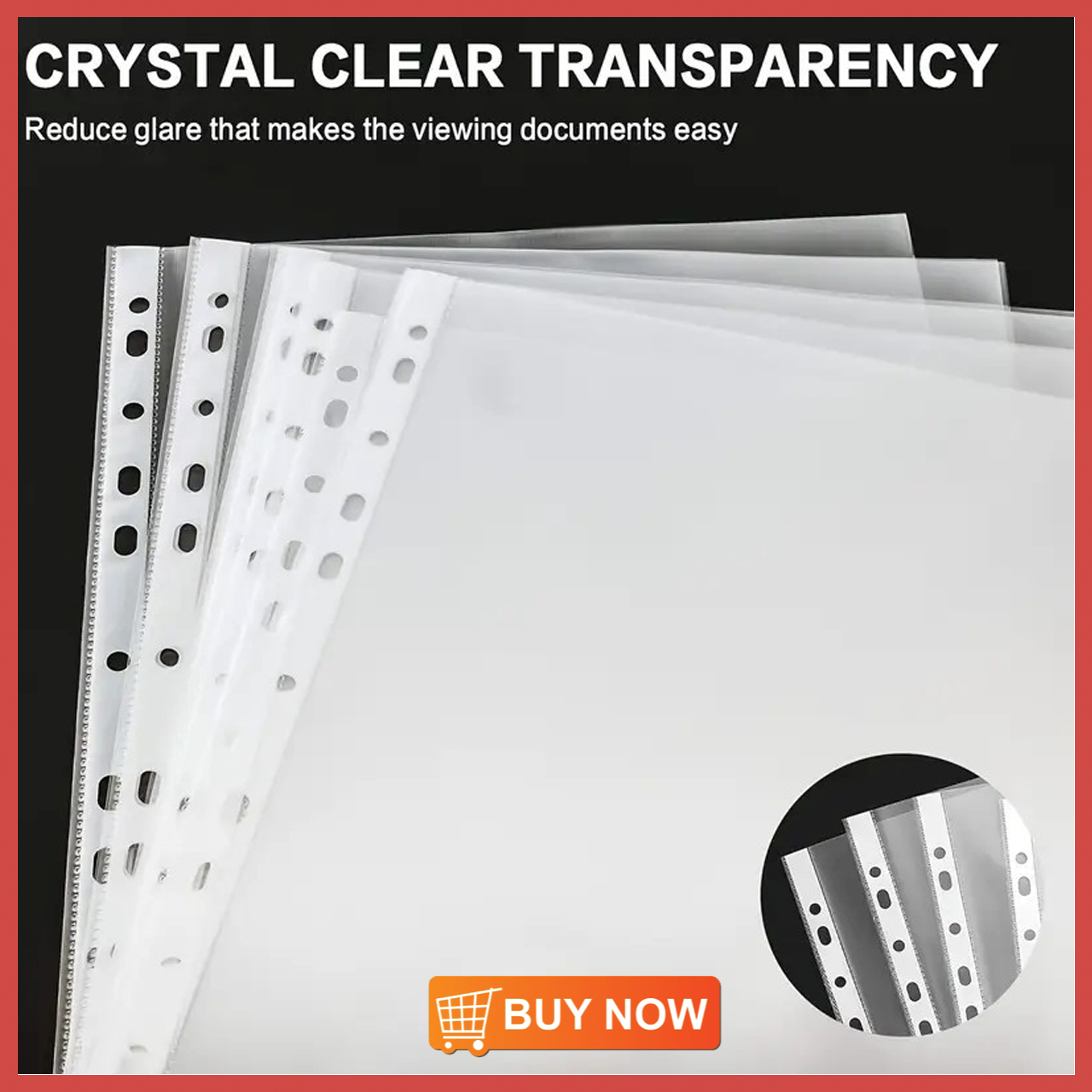 masterborong A3 Sheet Protector 11 Hole Transparent 10 Sheets Clear ...