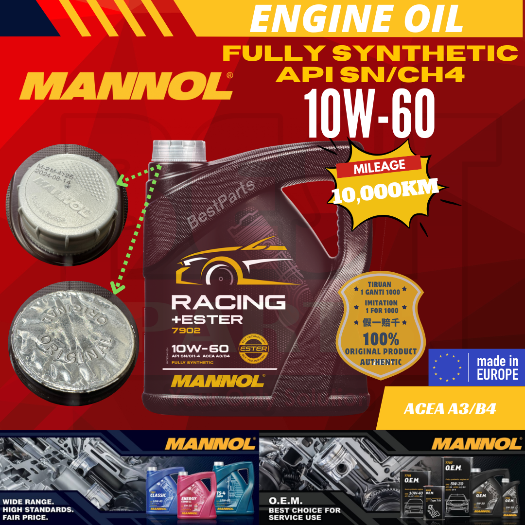 MANNOL Racing Ester 10W-60 MN7902 (Made in GERMANY) - 4L Fully ...